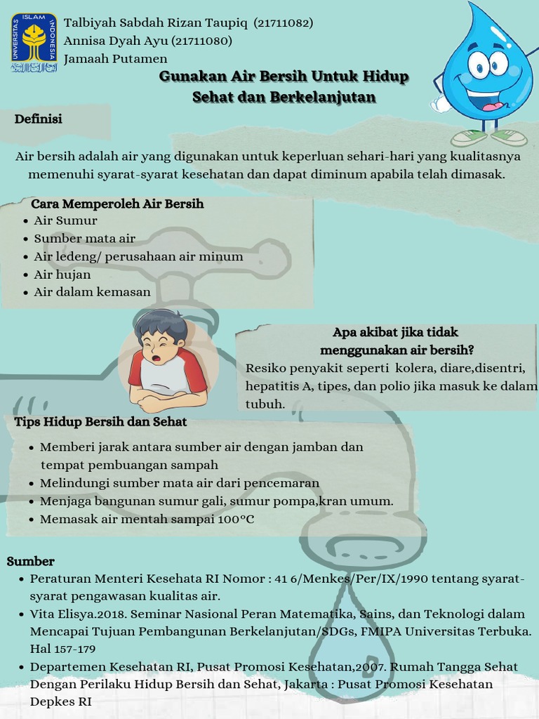 Poster Gunakan Air Bersih Untuk Hidup Sehat Dan Berkelanjutan | PDF