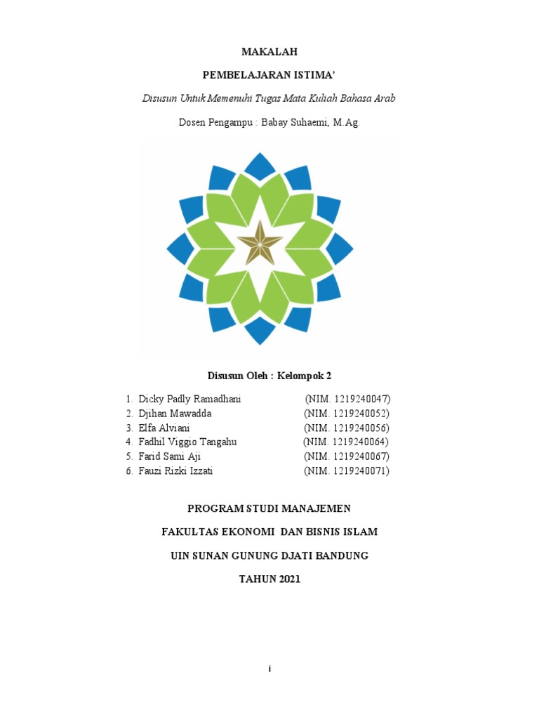 Makalah Arab Istima' | PDF | Karier & Perkembangan | Kajian Bahasa Asing
