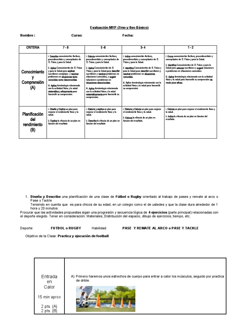 Evaluación MYP 7mo y 8vo (2 Semenstre) | PDF | Asociación de Futbol ...