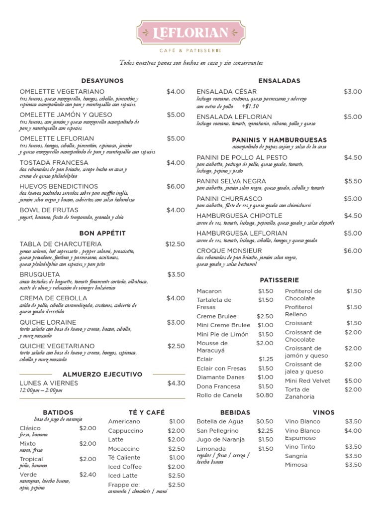 Menu Leflorian | PDF | Hamburguesas | Alimentos