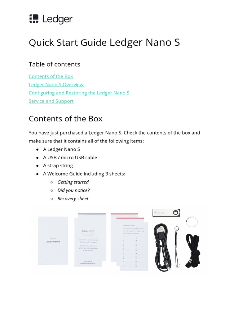Ledger Nano S: Quick Start Guide | PDF | Usb | Computing