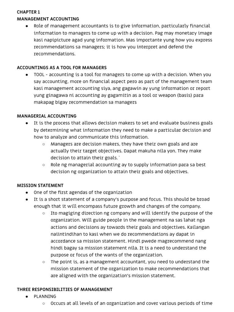 Notes On First Chapter of Accounting Openstax For Management | PDF ...