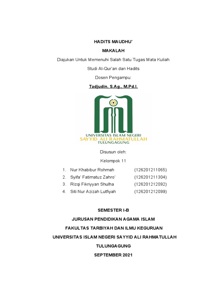 Memahami Hadits Maudhu’ dan Ciri-cirinya | PDF | Agama & Spiritualitas ...