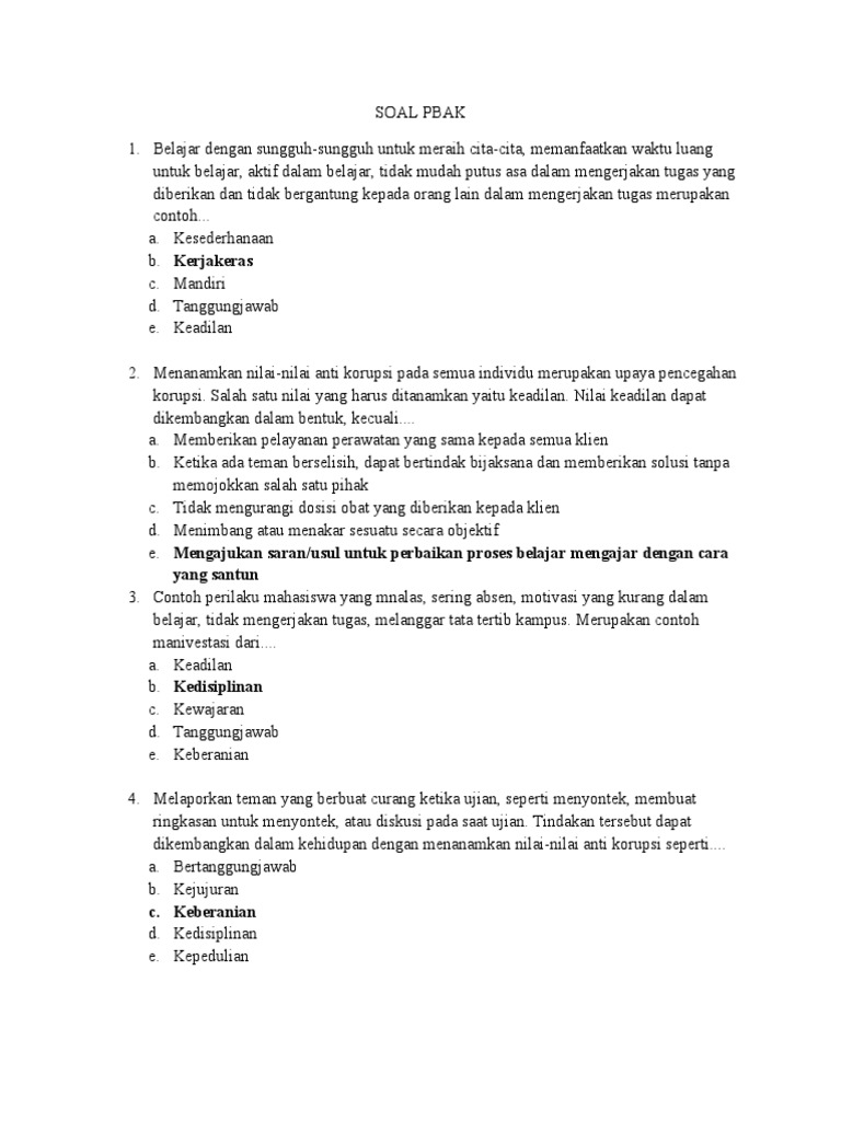 Soal Pbak Final | PDF
