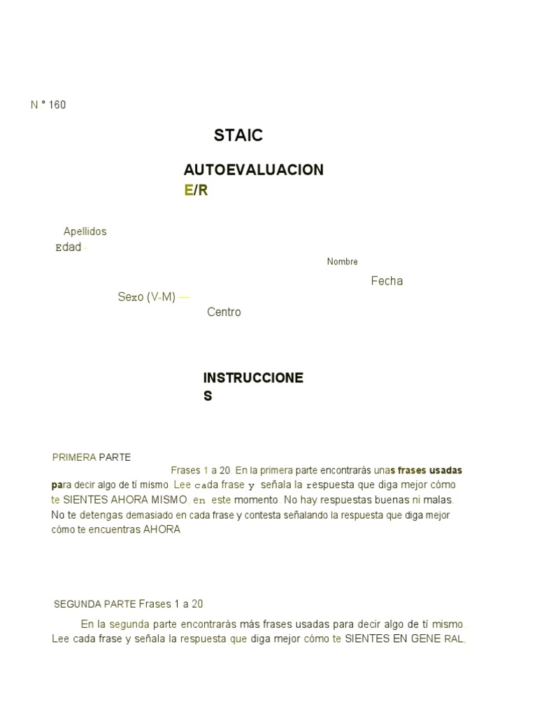 Staic Cuadernillo Preguntas | PDF