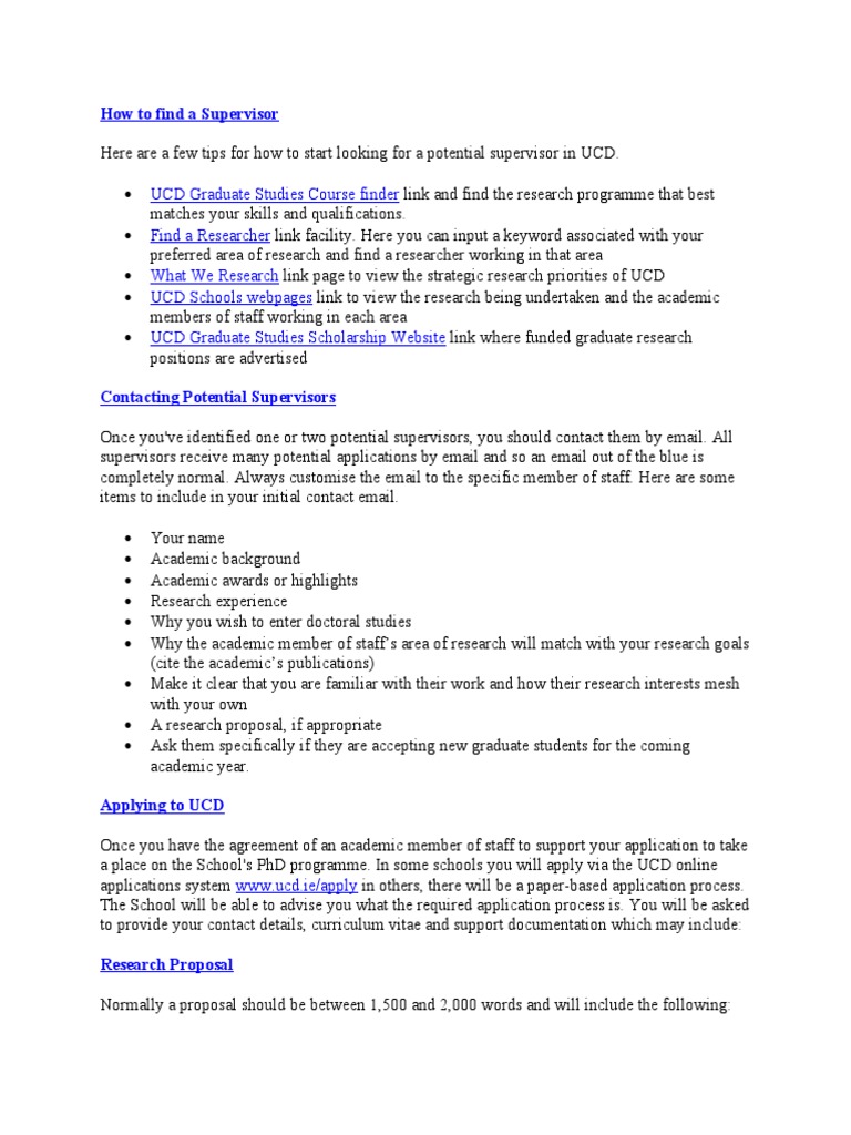 How To Find A Supervisor | PDF | Doctor Of Philosophy | Communication