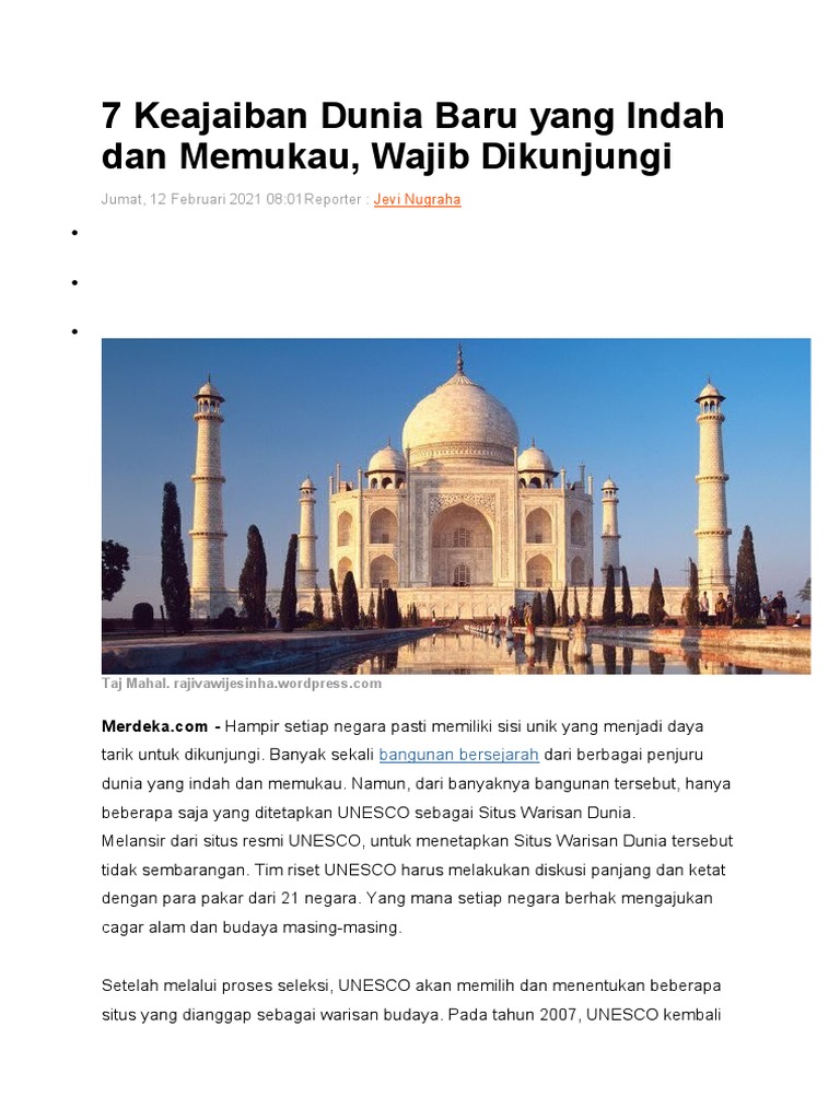 Unesco Keajaiban | PDF