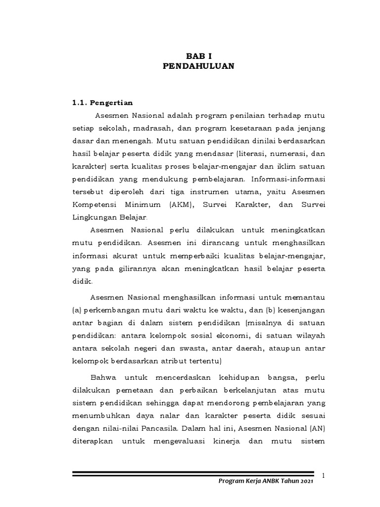 Program Kerja Anbk | PDF