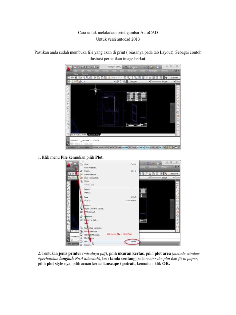 Cara Menyimpan Dan Mencetak Gambar AutoCAD | PDF | Komputer