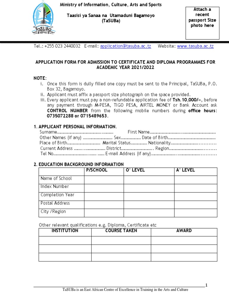 Application Form - Academic Year 2021 - 2022 | PDF | Diploma