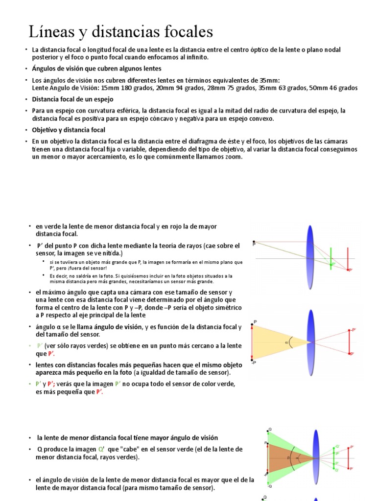Líneas y Distancias Focales | PDF | Lente de la cámara | Imagen