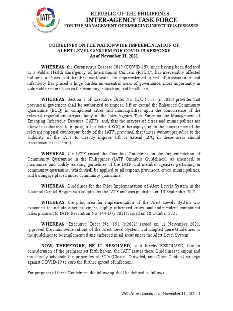 COVID-19 Alert Levels Guide | PDF | Emergency Management | Health Sciences