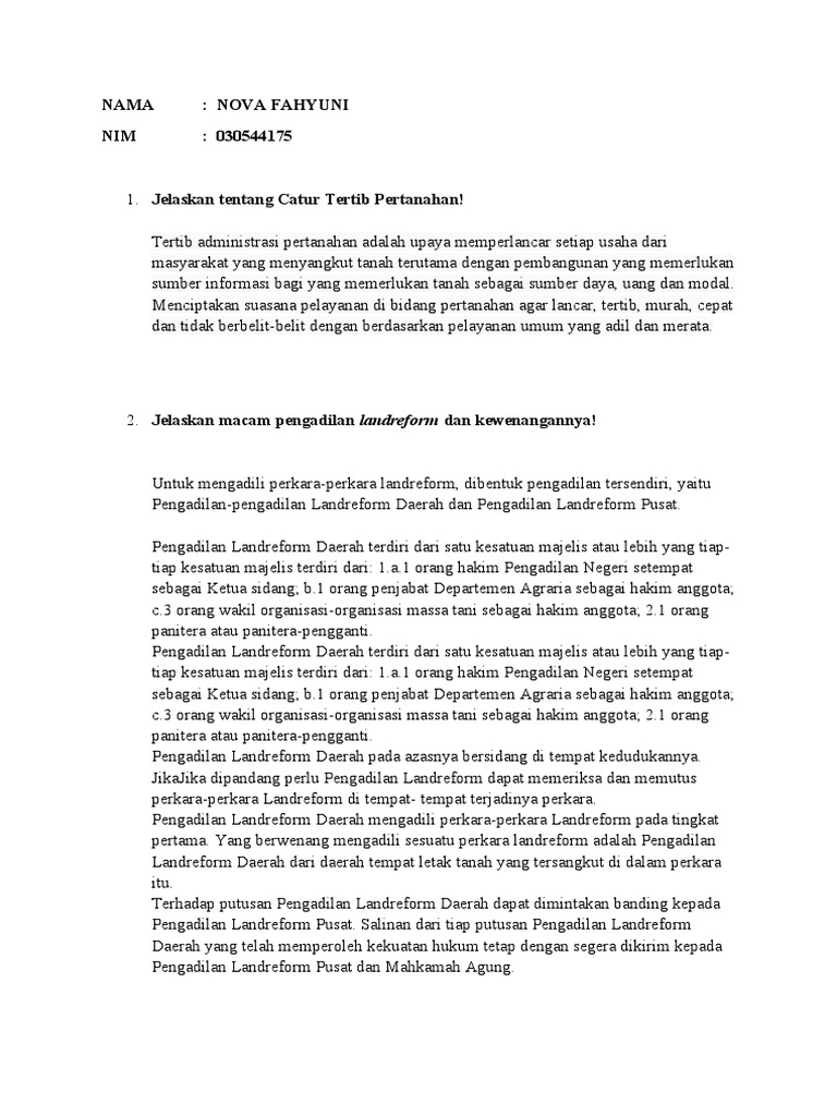 Tugas 2 Administrasi Pertanahan | PDF | Hukum