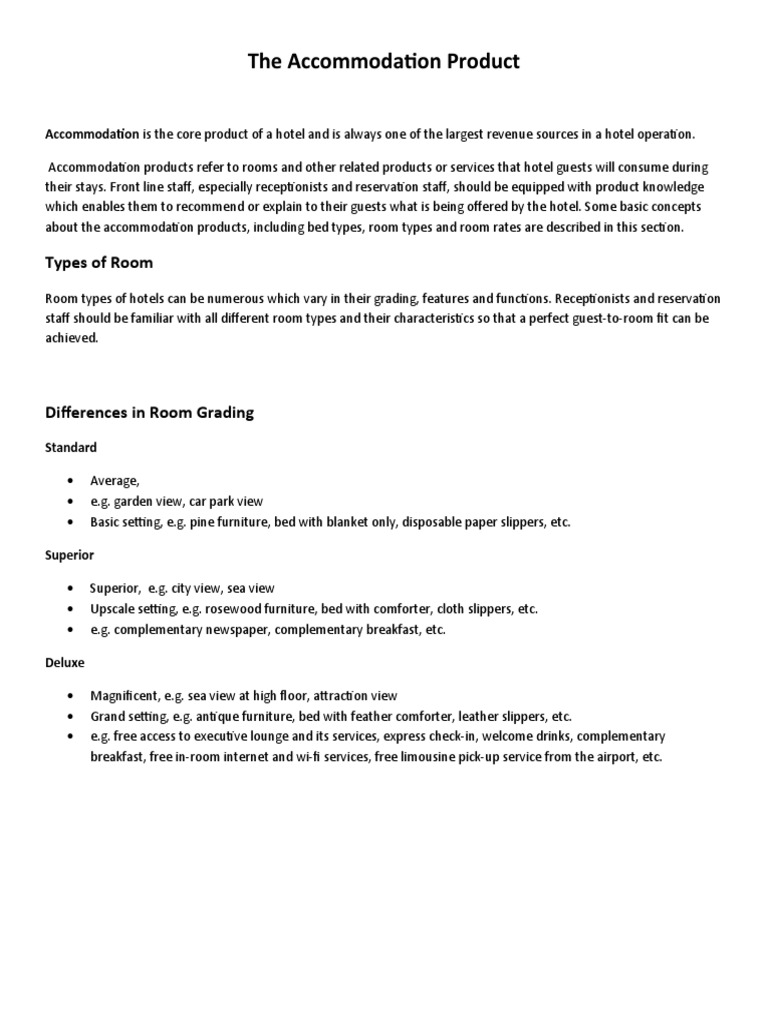 An In-Depth Guide to Hotel Accommodation Products: Understanding the ...