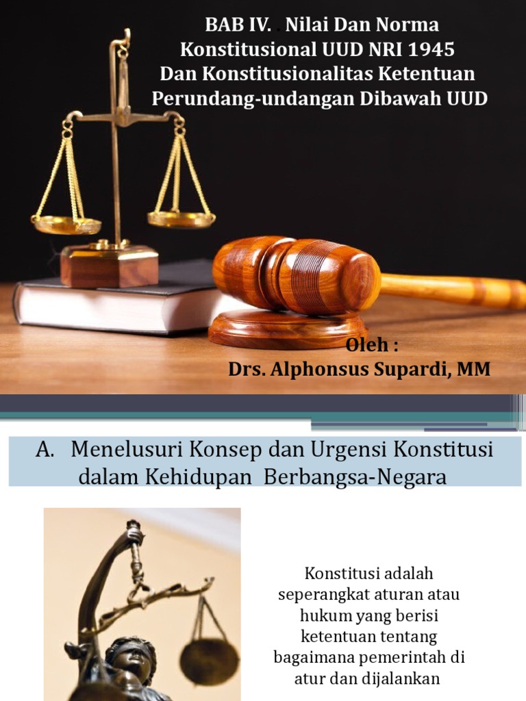 Bab IV. Nilai Dan Norma Konstitusional Uud Nri 1945 | PDF
