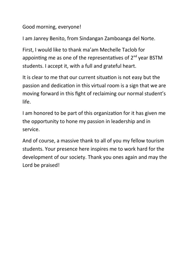 Acceptance Speech | PDF | Self-Improvement | Wellness