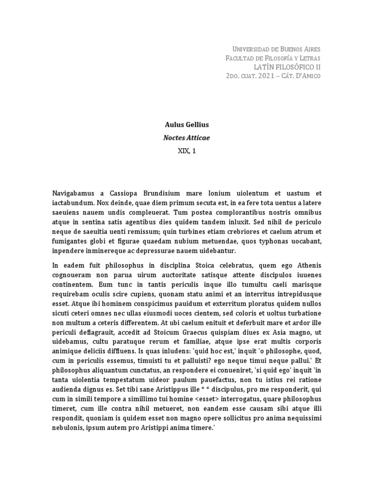 Aulus Gellius - Noctes Atticae | PDF