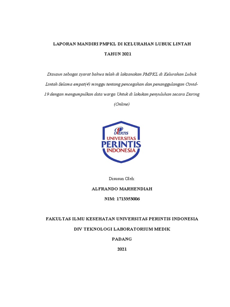 Laporan Mandiri PMPKL Alfrando Marhendiah - 1713353005 | PDF