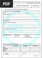 13 Sample Policy Deviation Form Template | PDF