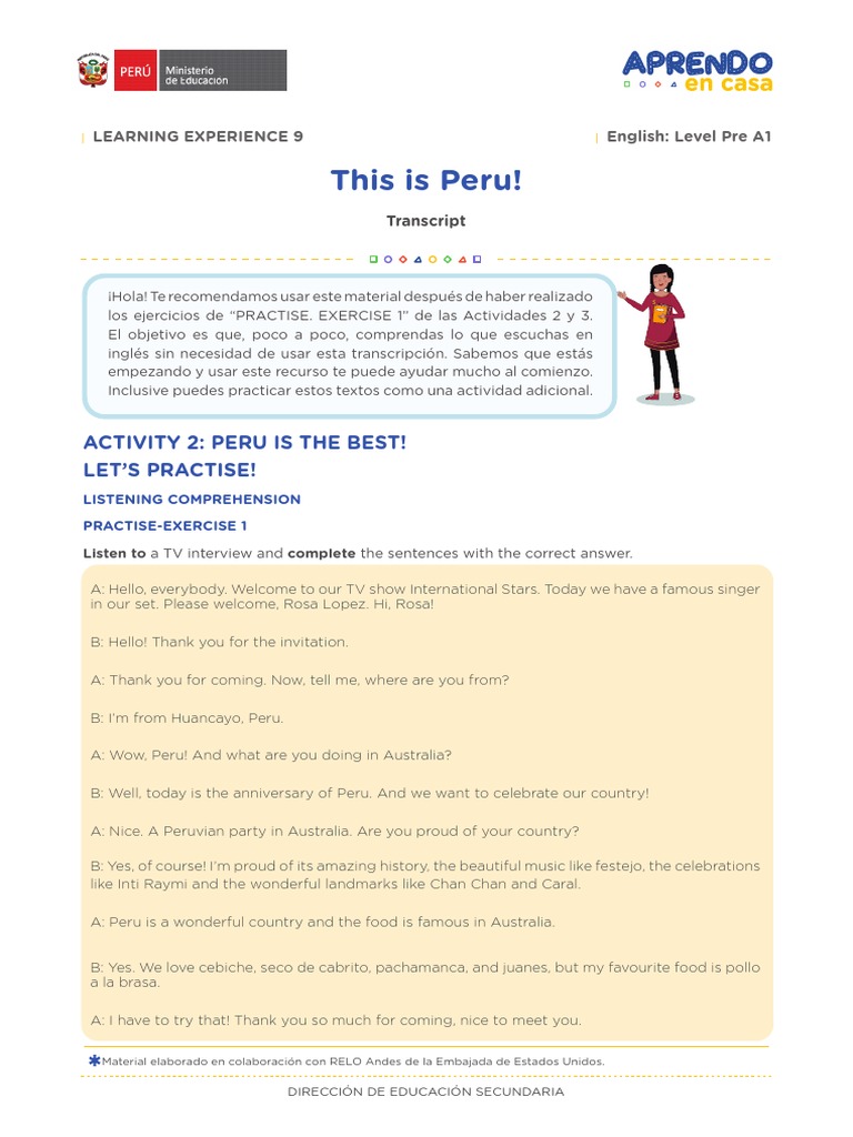 Peru: Celebrating Our Culture | PDF