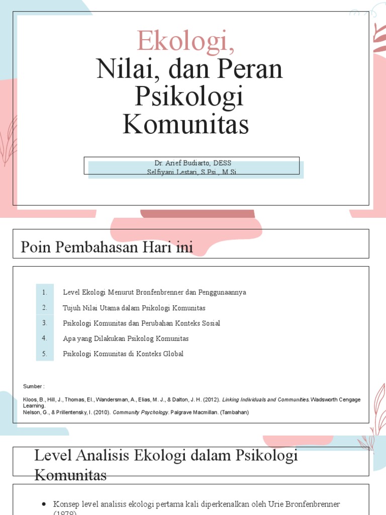 Pertemuan 2 - Ekologi, Nilai, Dan Cakupan Global Psikologi Komunitas | PDF | Karier ...