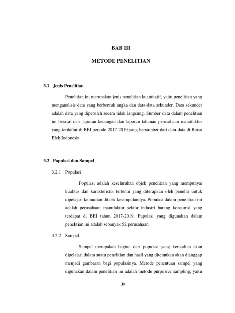 Bab 3 Metode Penelitian | PDF