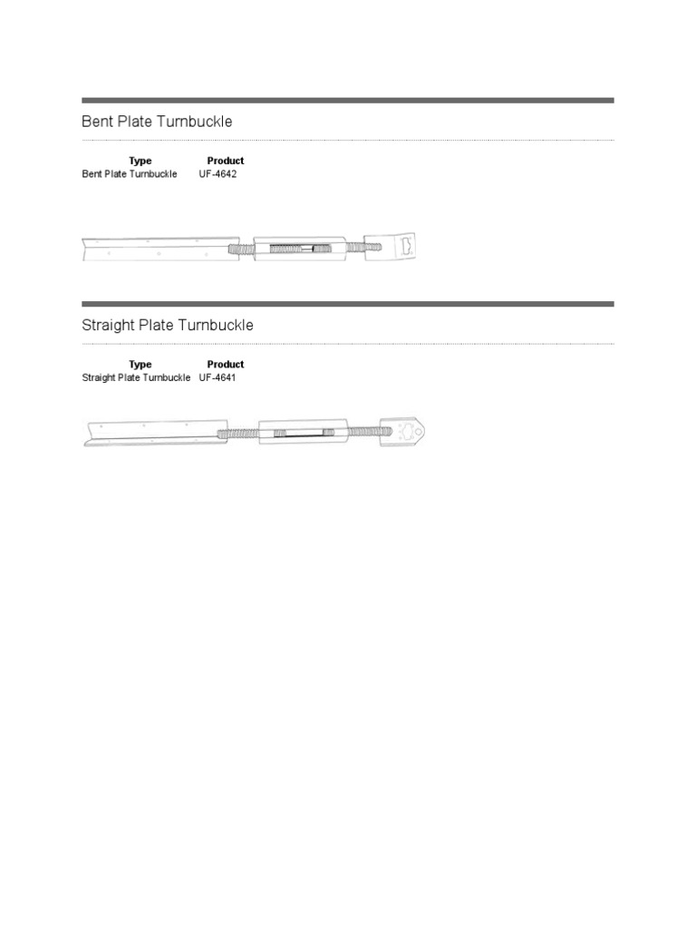 Turnbuckle Plates | PDF