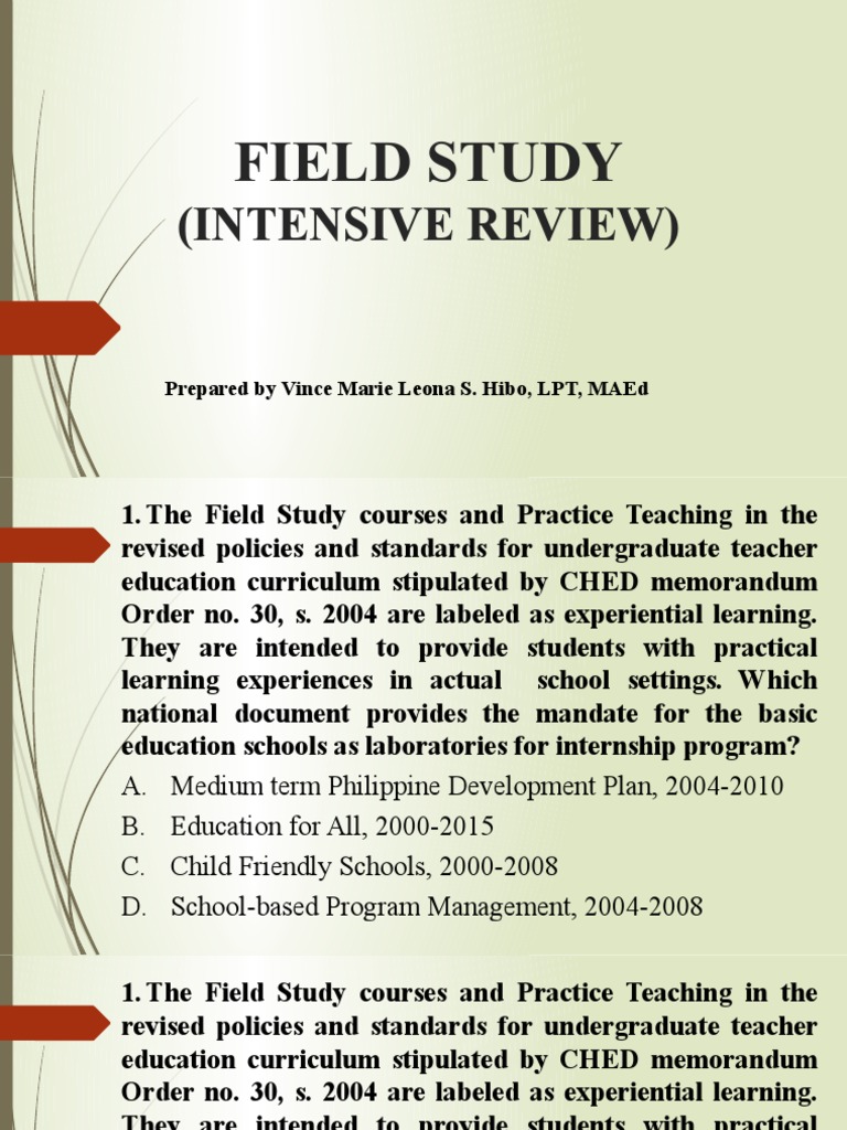 Field Study | PDF | Metacognition | Teachers
