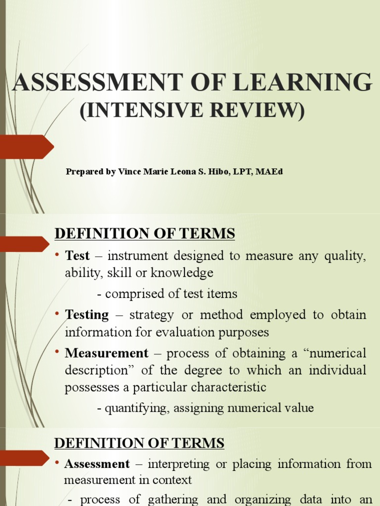 Assessment of Learning Updated | PDF | Educational Assessment | Test ...