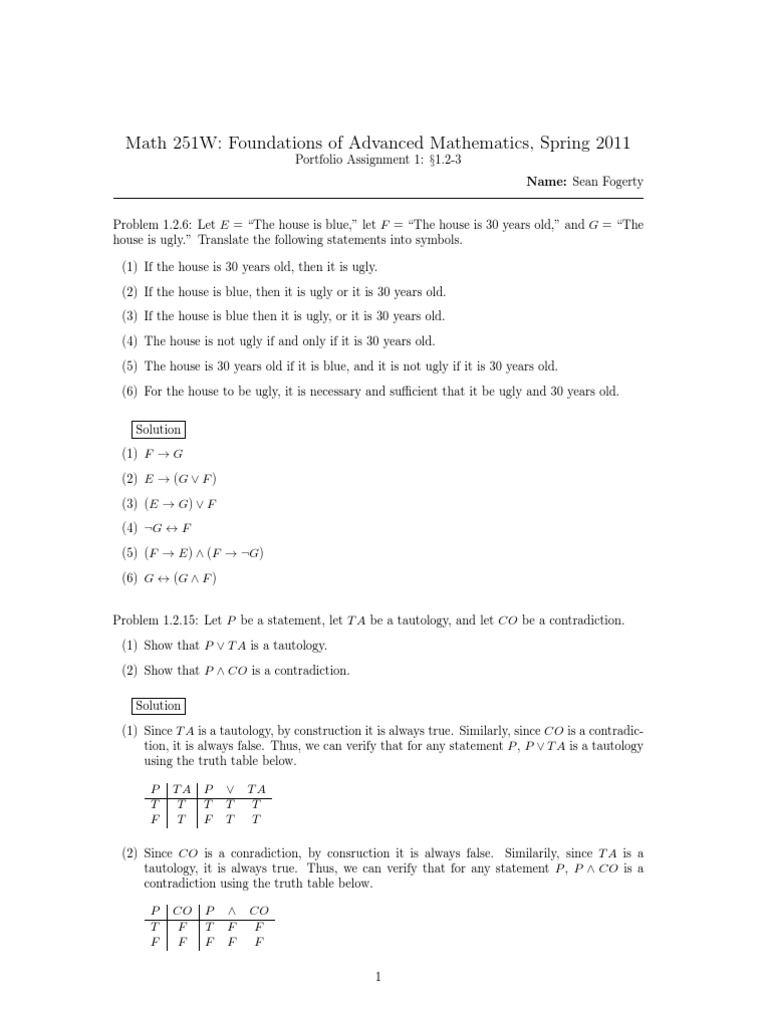 1 2-3 | PDF | Contradiction | Logical Expressions