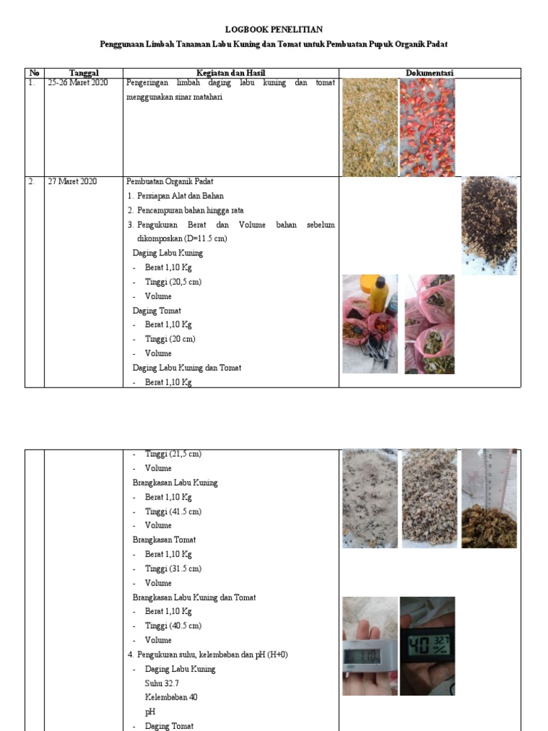 Logbook Penelitian | PDF