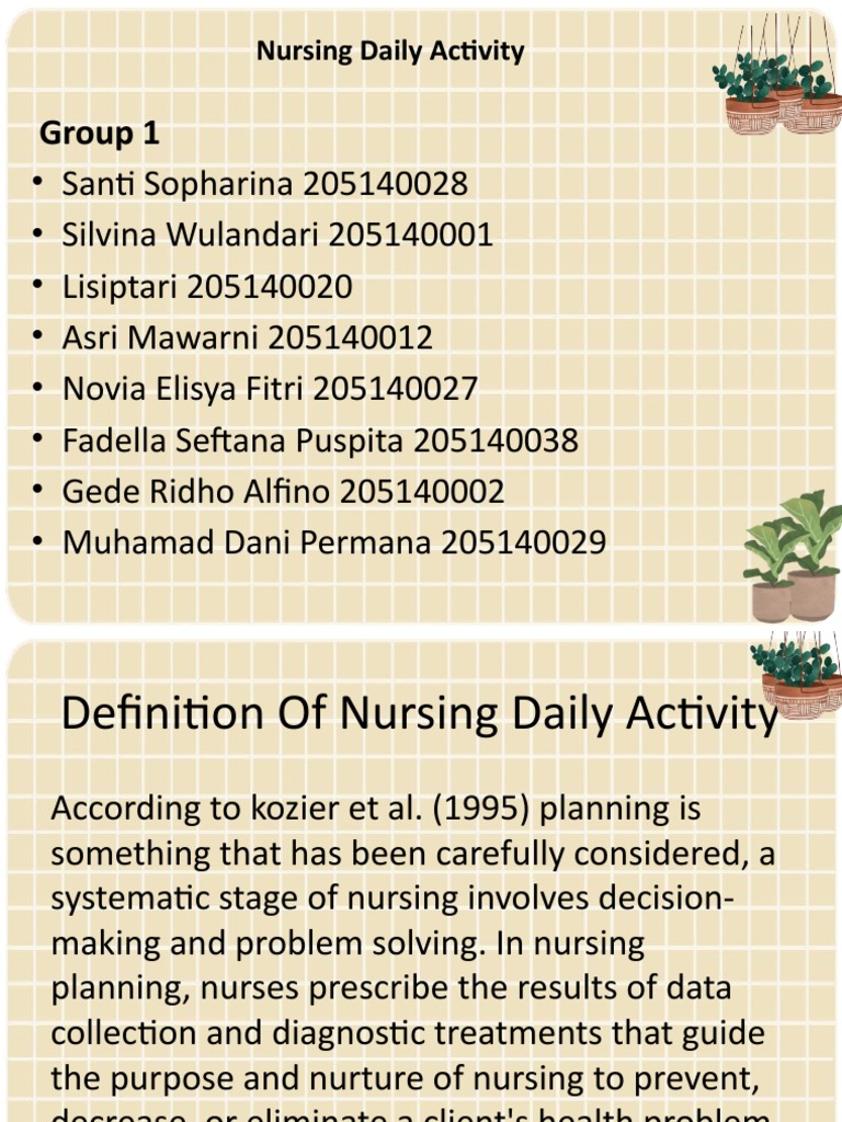 Daily Nursing Activity Planning Guide | PDF | Nursing | Goal