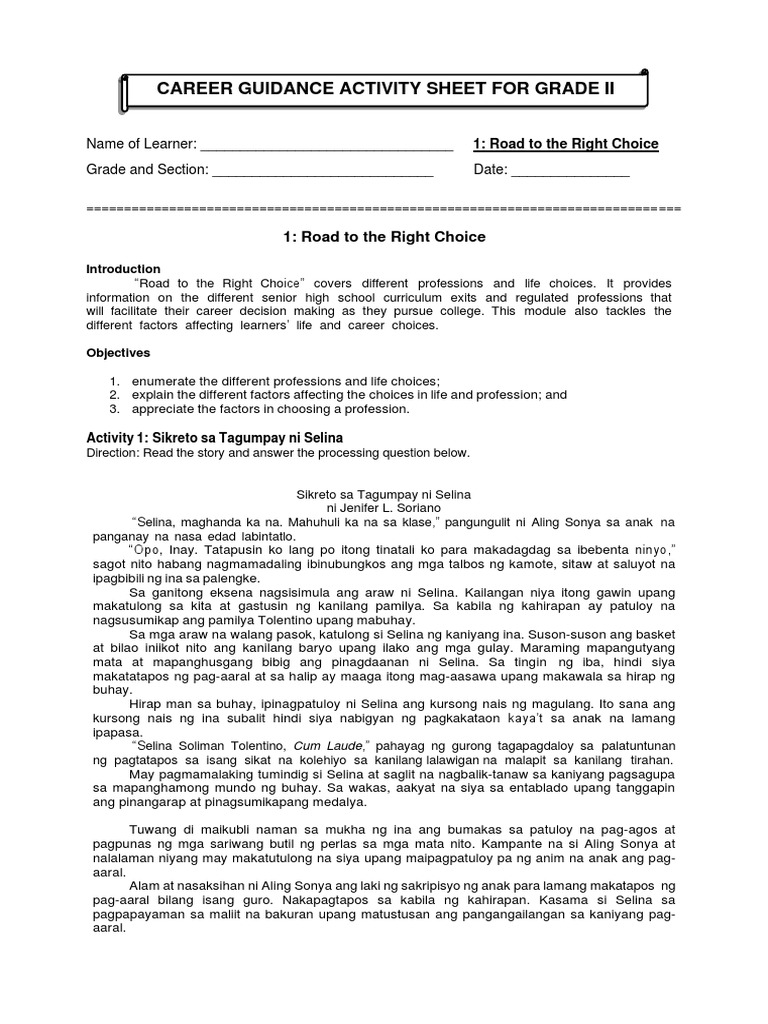 Grade 11 - Module 1 | PDF