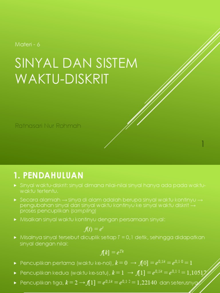 Sinyal dan Sistem Waktu-Diskrit | PDF