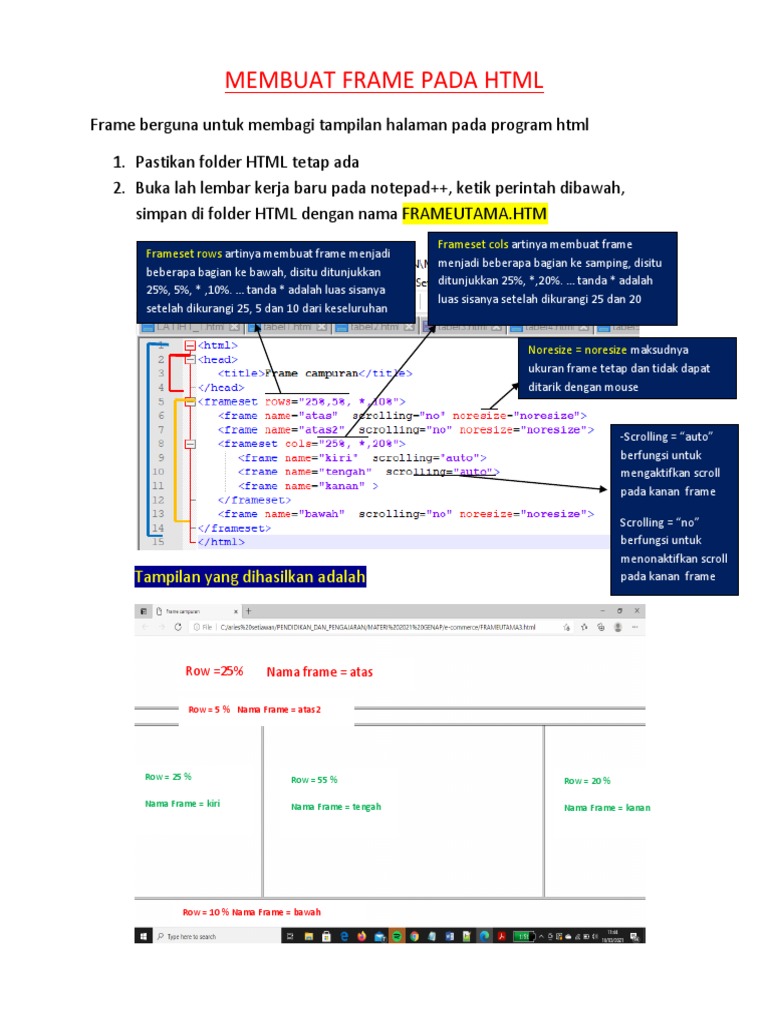 Membuat Frame Pada Html1 | PDF
