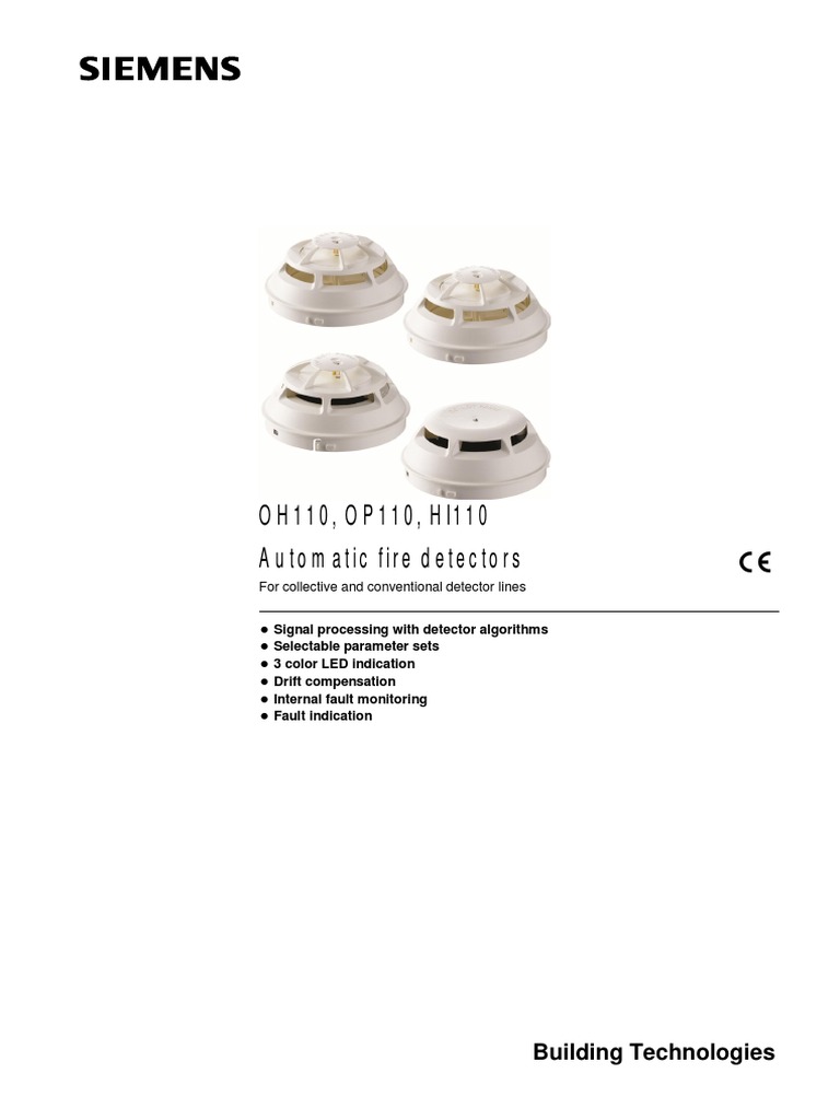 OH110, OP110, HI110 Automatic Fire Detectors: Building Technologies ...