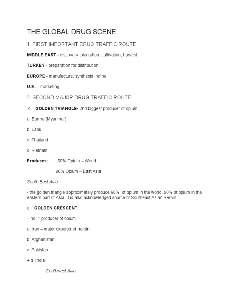 The Global Drug Scene | PDF | Stimulant | Illegal Drug Trade