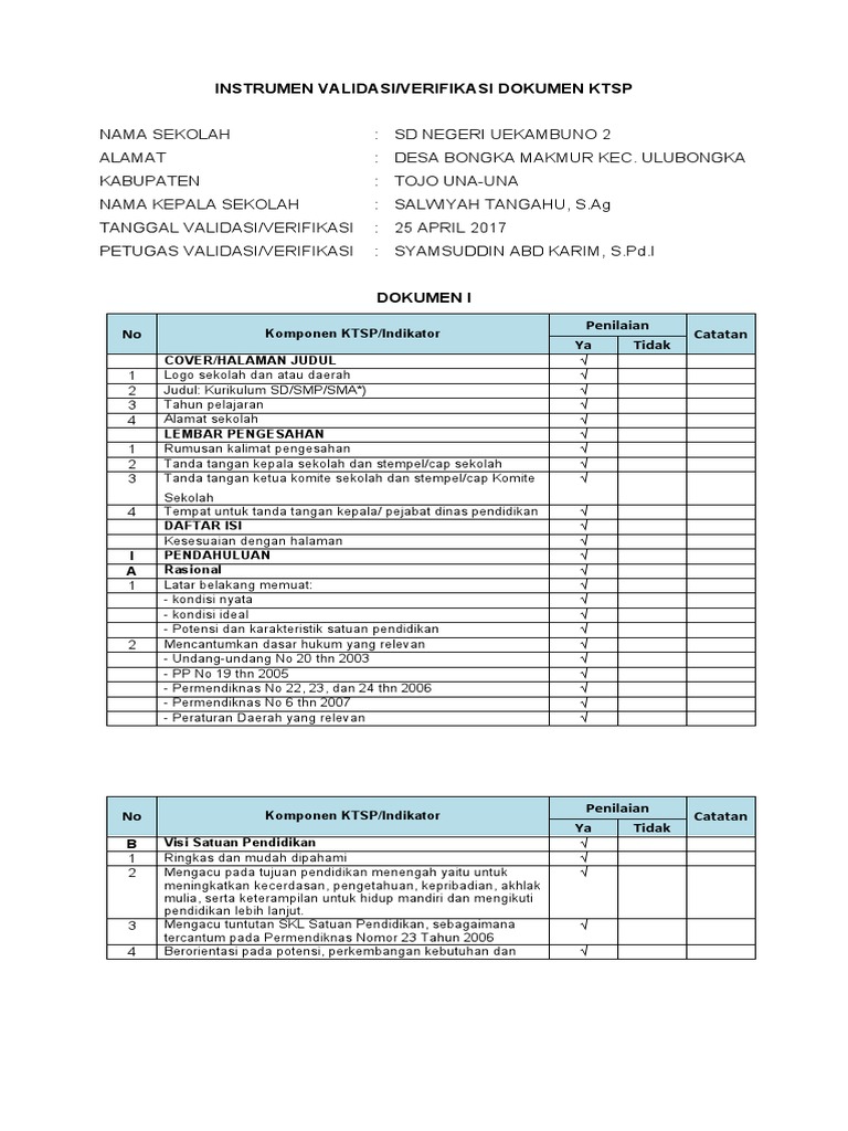 Instrumen Validasi | PDF