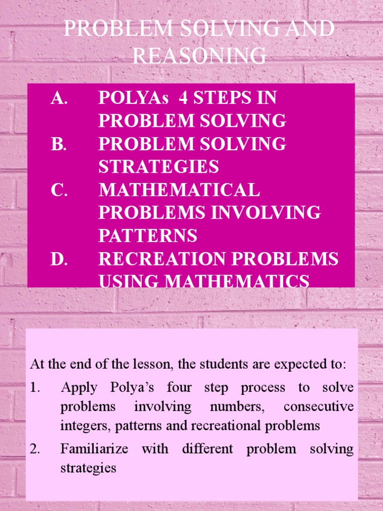 Problem Solving and Reasoning | PDF | Mathematics | Equations
