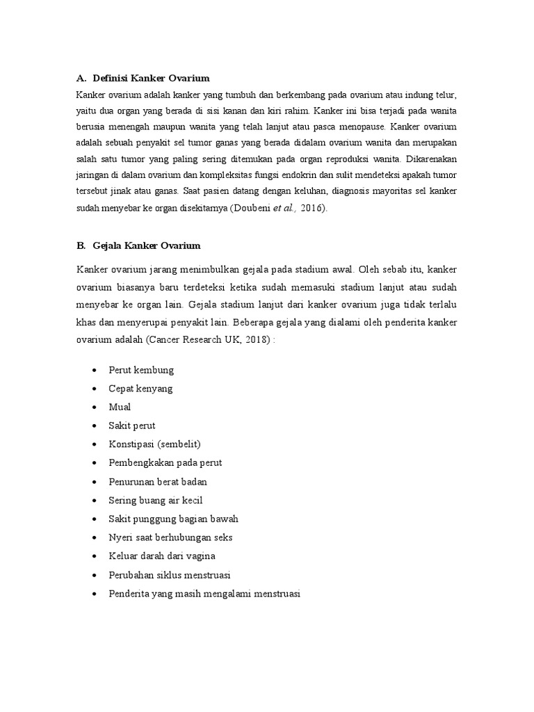 LP Ca Ovarium | PDF | Pengembangan Diri | Kesehatan Holistik