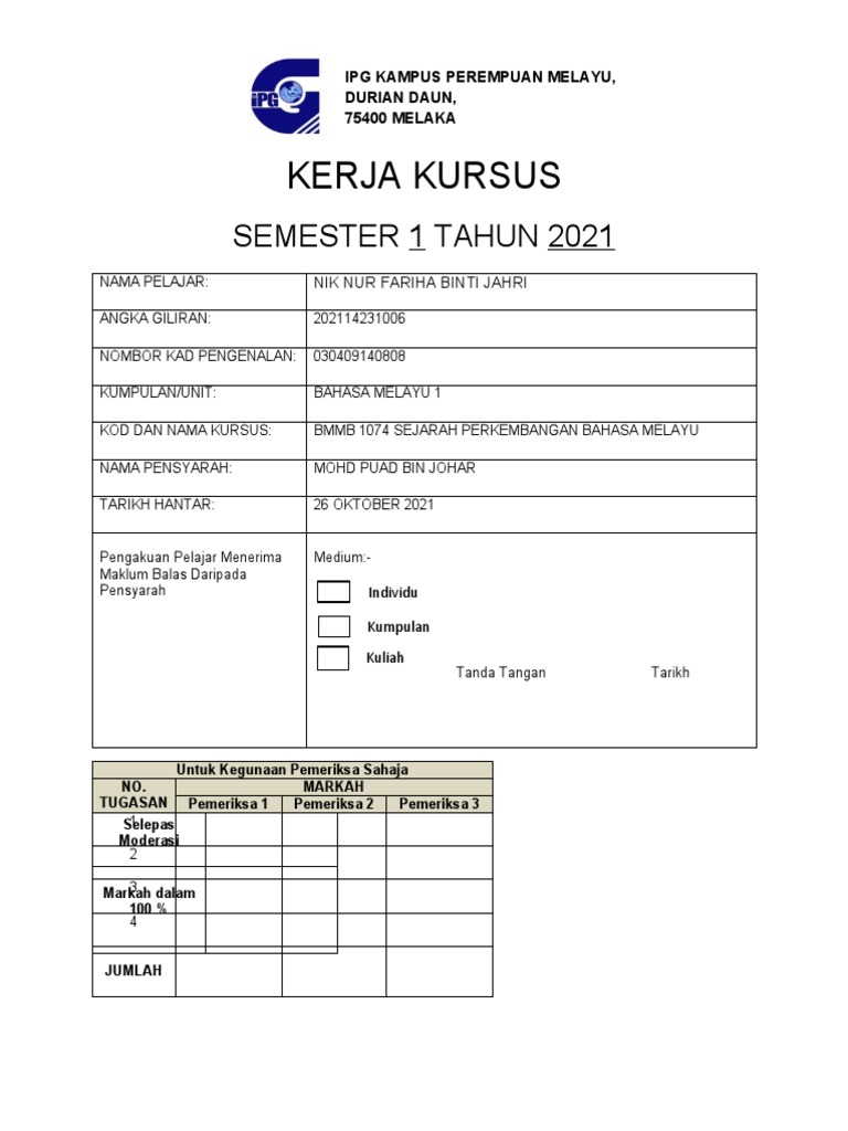 Tugasan 1 Penulisan | PDF