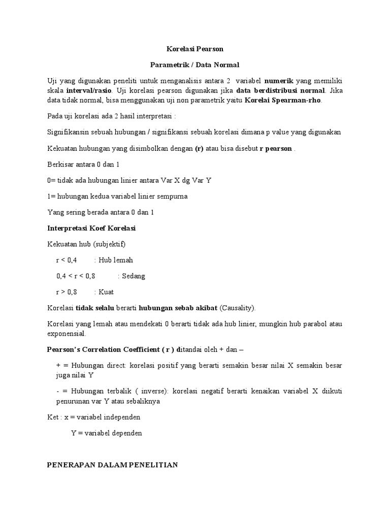 Korelasi Pearson | PDF