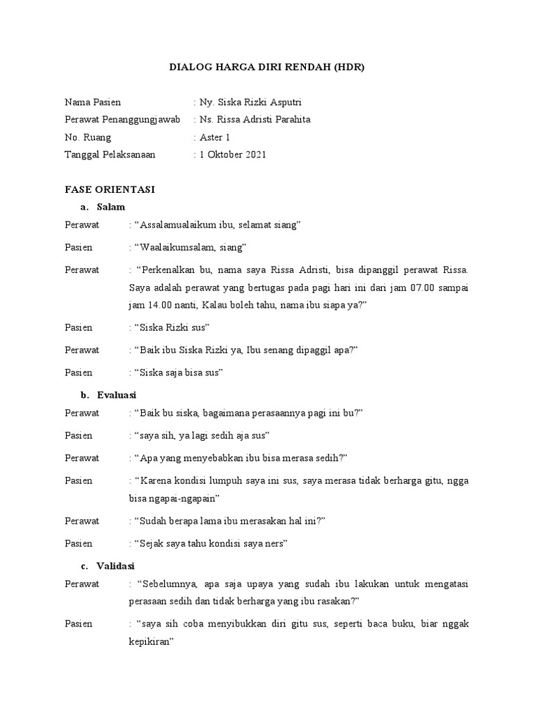 Dialog HDR (Rissa) | PDF | Pengembangan Diri