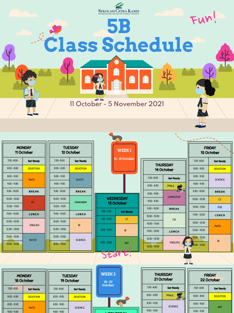5B Class Schedule | PDF
