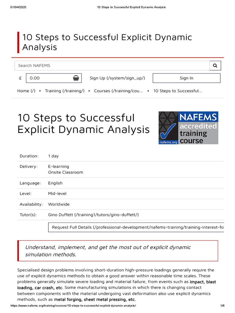 10 Steps To Successful Explicit Dynamic Analysis Pdf Finite Element