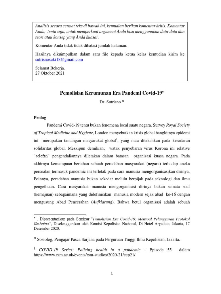 Pemolisian Pandemik 27 Okt 2021 | PDF