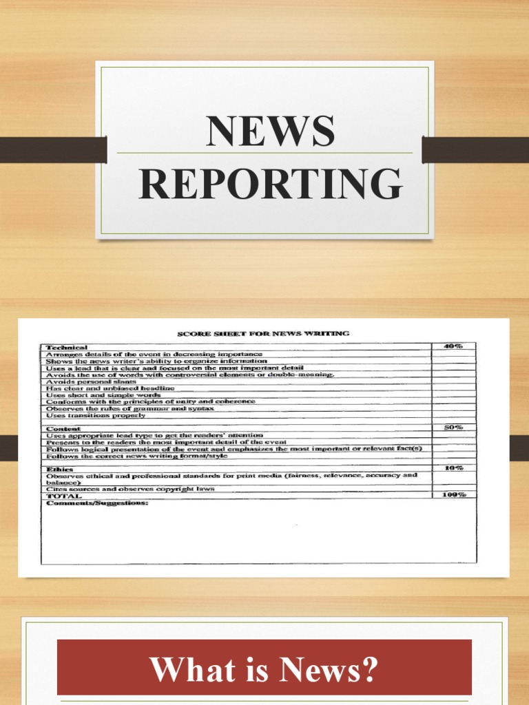 NEWS Reporting | PDF | News | Comma