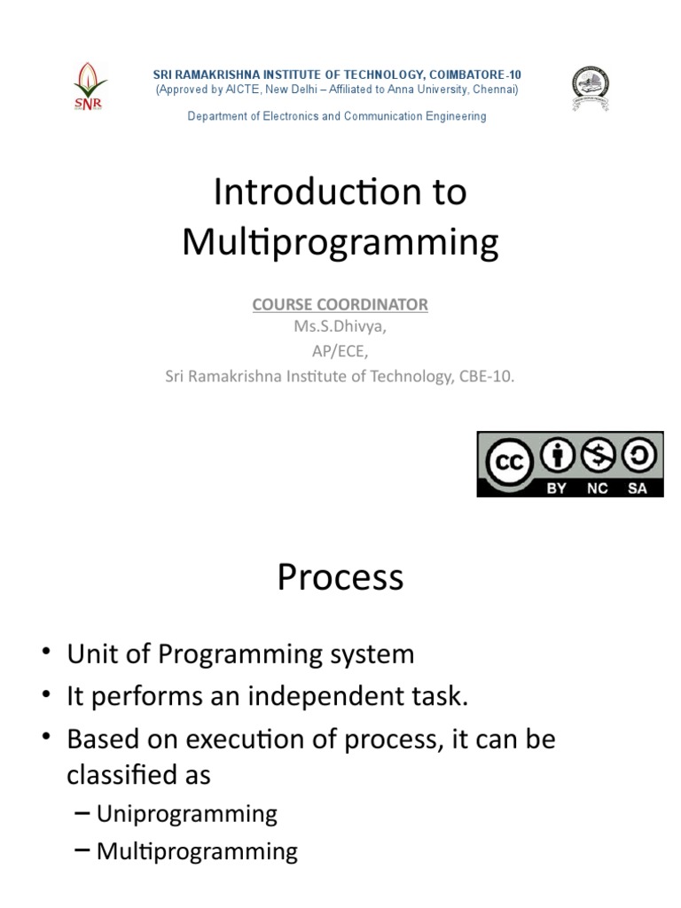 Multiprogramming In 8086 Microprocessor Pdf Process Computing