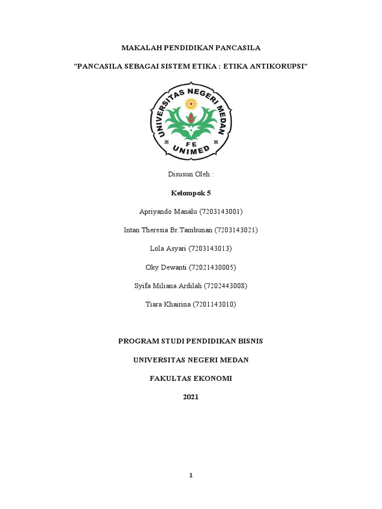 Makalah Kel-5 Pendidikan Pancasila | PDF | Sains & Matematika