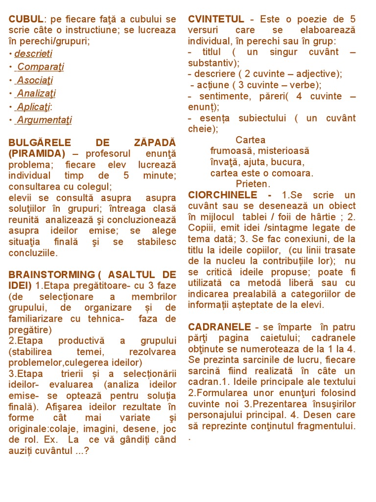 Rezumat Metode de Predare | PDF